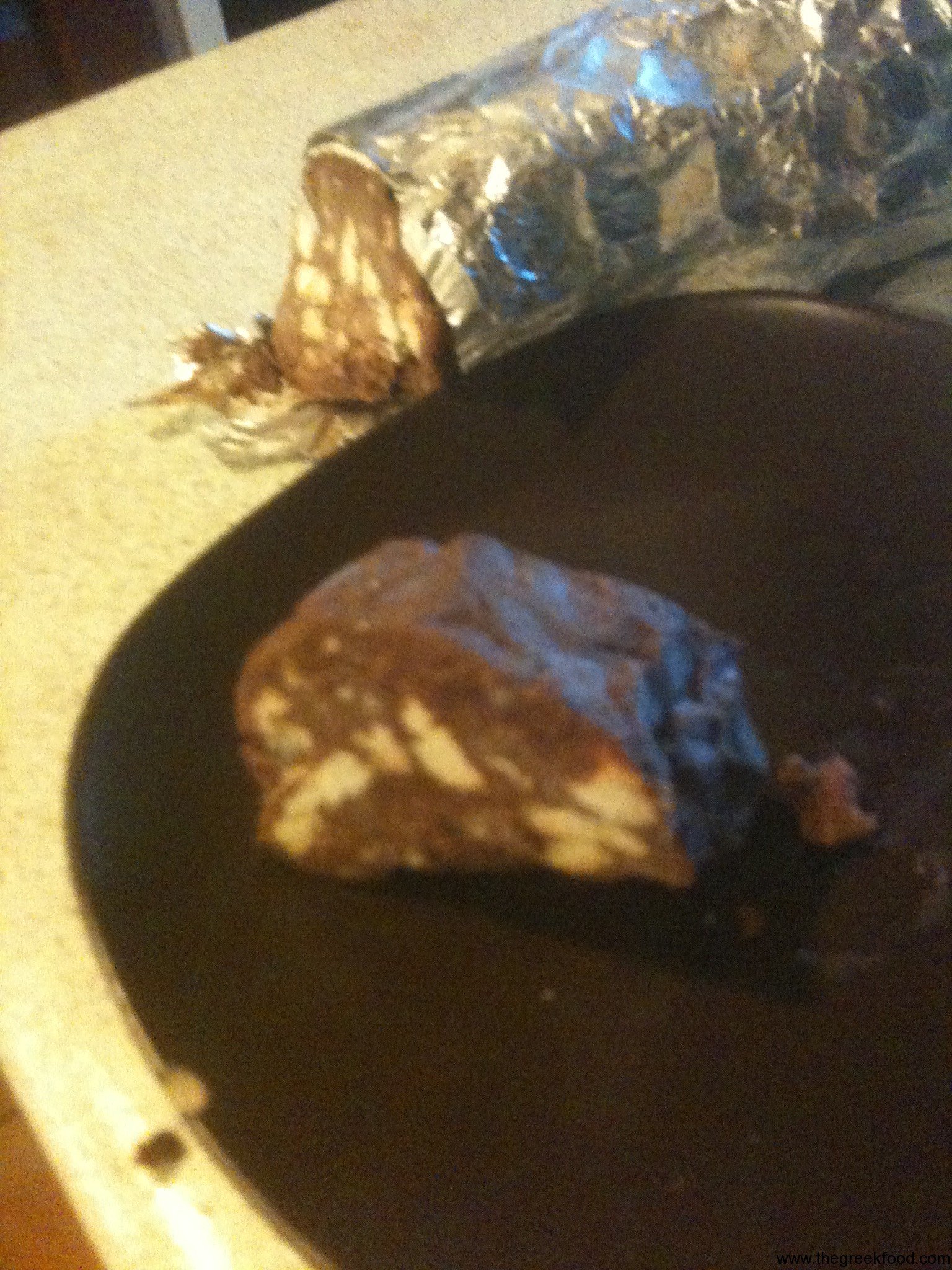 Chocolate log recipe from thegreekfood.com